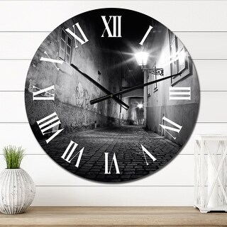 Designart 'Mysterious Narrow City Alley' Colonial wall clock - Bed Bath ...