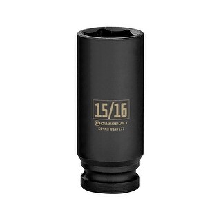 Powerbuilt 1/2 Inch Drive x 15/16 Inch 6 Point Deep Impact Socket ...