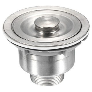 Stainless Steel Sink Drainer Assembly Kit Strainer Basket Silver Tone ...