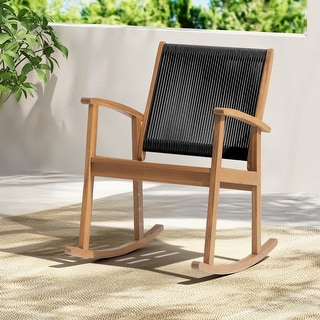 Outdoor Single Wooden Rocking Chair - Bed Bath & Beyond - 42925206