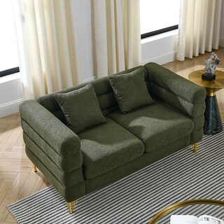 Oversized 2 Seater Fabric Upholstered Loveseat Sofa, Deep Seating ...