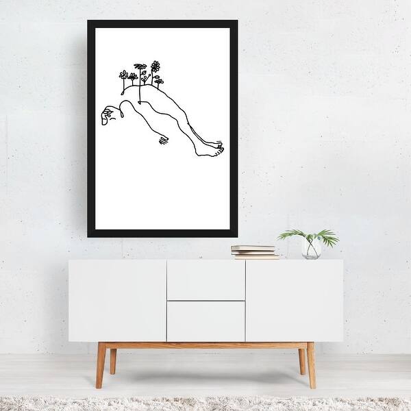 Nature of Life Line Drawings Floral Botanical Art Print/Poster - Bed ...