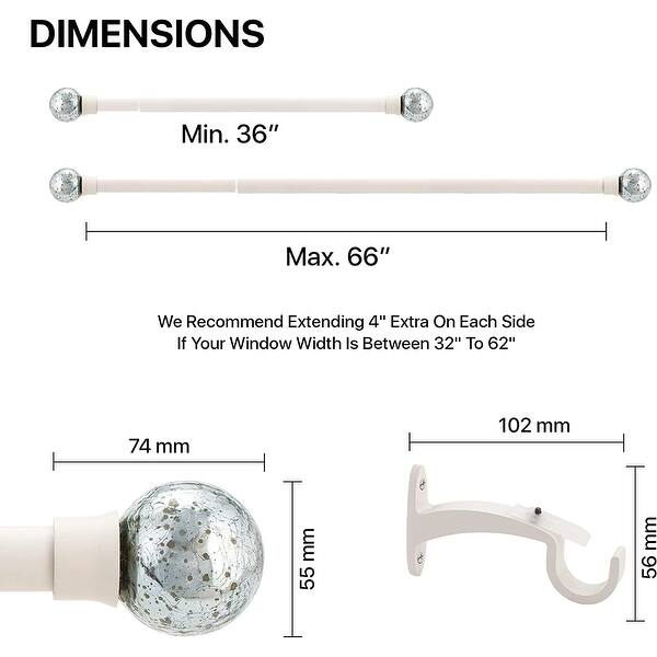 Adjustable Curtain Rod for Kids Room Door & Windows with Brackets Set ...