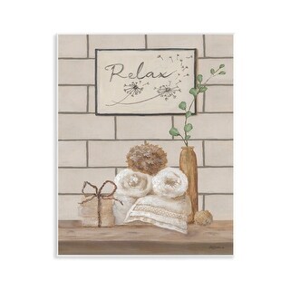 Stupell Relax Bathroom Scene Wall Plaque Art Design By Pam Britton ...