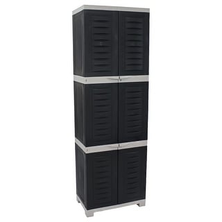 Sunnydaze 4-Shelf Plastic Lockable Storage Cabinet - 72" - Bed Bath ...