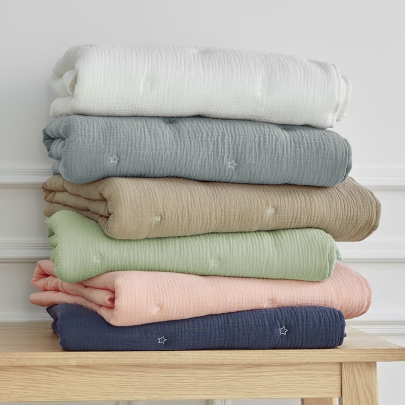 Cloud Muslin Sage/WHite 5pc Bedding Set - Levtex Baby - Overstock ...