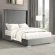Furniture of America Draper Modern Chenille High Wingback Platform Bed ...