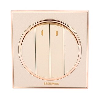AC 250V 10A 4 Gang 2 Way On/Off Plastic Golden Matting Design Wall ...