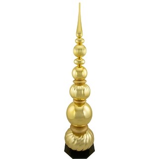 54" Shiny Gold Glittered Topiary Finial Tower Christmas Decor - Bed ...