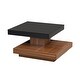 Modern Square 360° Rotating Coffee Table – Farmhouse 2-Tier Design w/ 3 ...