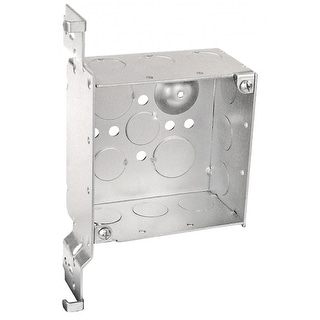 5 Pcs, 4 Square Junction Box, 2-1/8 in. Deep, with Wood Spike Vertical ...
