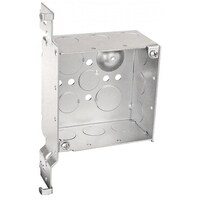 5 Pcs, 4 Square Junction Box, 2-1/8 in. Deep, with Wood Spike Vertical ...