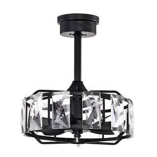Warehouse of Tiffany Alban 16 Inch Matte Black Crystal Shade Fandelier ...