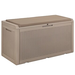 100 Gallon Waterproof Large Resin Deck Box Storage Box Indoor Lockable ...