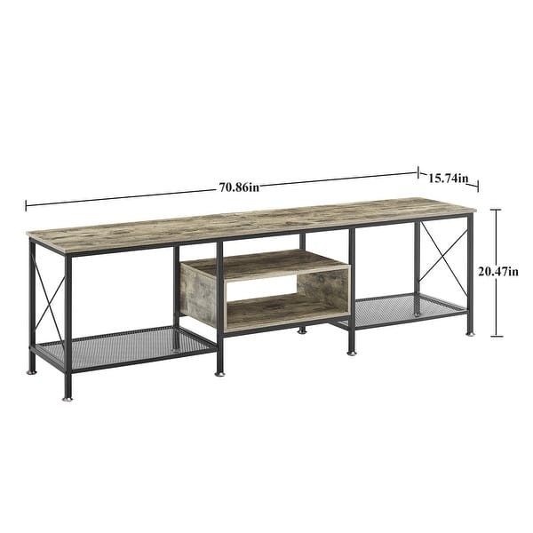 VECELO Large TV Console and TV Cabinet Industrial Entertainment Center ...