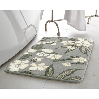 Laura Ashley Madeline HD Printed Memory Foam 20" x 32" Accent Rug - Bed ...