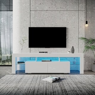 Sleek and Versatile, 78" LED TV Stand with Ample Storage, Adjustable ...