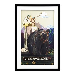 'Yellowstone' 24"W x 36"H Paper Collage Art with PS frame - Multi-Color ...