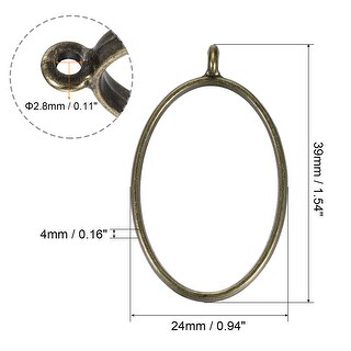 10Pcs Resin Pendants Frames Oval Alloy Hollow Charms for DIY - Bronze ...