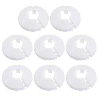 8pcs 16mm Pipe Cover Decoration PP Plastic Water Pipe Escutcheon White ...