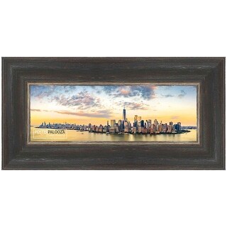12x4 Contemporary Black Complete Wood Picture Frame with UV Acrylic ...