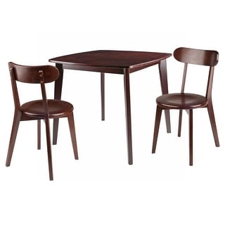 Pauline 3-Pc Set Table with Chairs, Walnut Finish - Bed Bath & Beyond ...