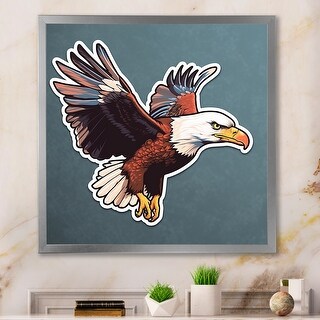 Designart "American Bald Eagle I" Animals Eagle Framed Wall Art Living ...