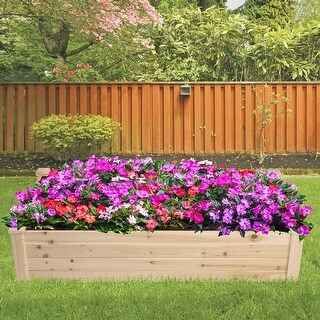 Outsunny Ground Type Garden Bed Box, Wooden Planting Frame - Bed Bath ...