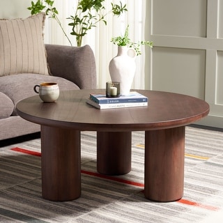 SAFAVIEH Home Mork 3-Leg Round Top Coffee Table - 40Wx40Dx18H - Bed ...