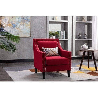 Red Accent Chairs for Living Room- Mid Century Modern Armchair Sofa ...