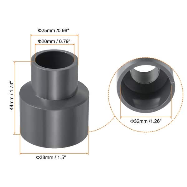 6pcs PVC Reducer Pipe Fitting Straight Coupling Adapter Connector - Bed ...