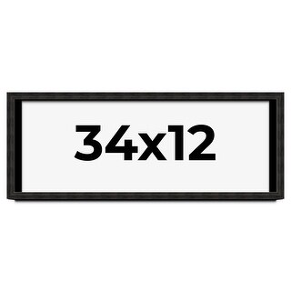 34x12 Shadow Box Black Rustic Barnwood Display Frame | 1.125 Inch - Bed ...