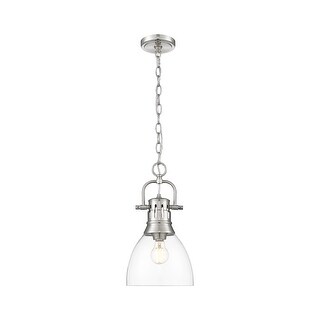 Duncan Small Pendant with Chain in Pewter with Clear Glass - Bed Bath ...