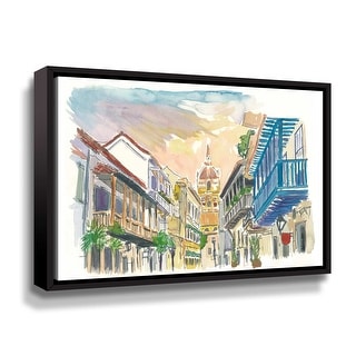 Cartagena Colonial Street Scene In Colombia Gallery Wrapped Floater ...