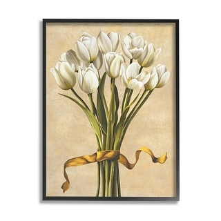 Stupell Vintage White Tulips Framed Giclee Art Design by Lisa Corradini ...