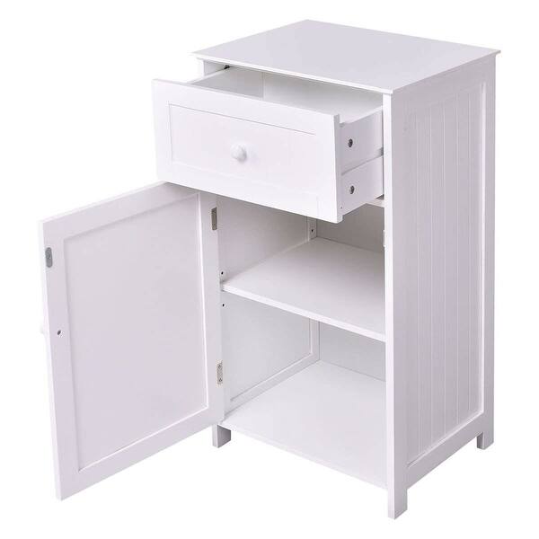 Daily Boutik White Wood Bathroom Storage Floor Cabinet with Water ...
