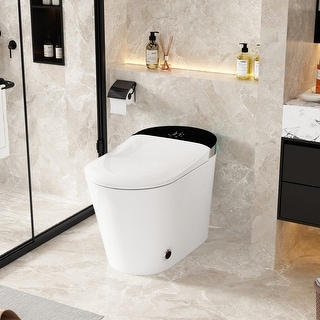 Smart Toilet with Built in Tank, Heated Seat, Auto Flush, Foot Sensor ...