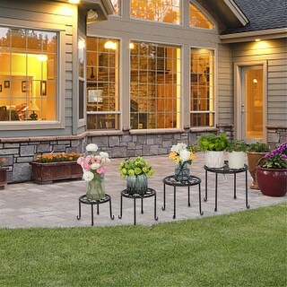 4 Round Ironwork Plant Racks Plant Stands With Black Paint Prints - Bed ...