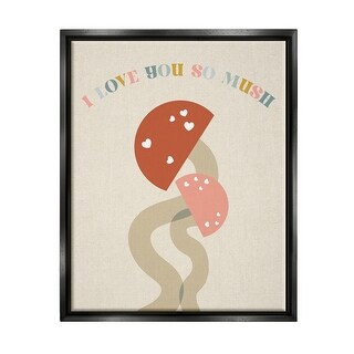 Stupell Love you So Mush Framed Floater Canvas Wall Art Design by Lil ...