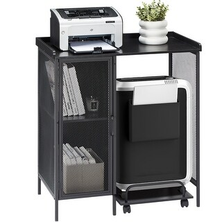 VELELO File Cabinets with Printer Paper Shredder Stand Rack with Wheels ...