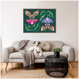 Kate and Laurel Floral Butterflies by Rachel Lee Framed Canvas Wall Art ...