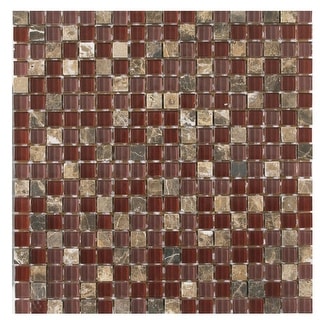 Victory 12x12 Burgundy Glass Mosaic Tile - Wall & Backsplash - Bed Bath ...