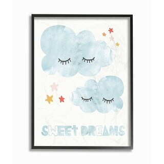 Stupell Sweet Dreams Mod Blue Clouds with Eyelashes Framed Art, 11 x 14 ...