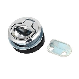 Zinc Alloy Round Shape Flush Pull Keyless Slam Latch Lock Locker Silver ...