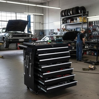 7-Drawer Tool Cabinet Metal Rolling Tool Cabinet for Garage, Workshop ...