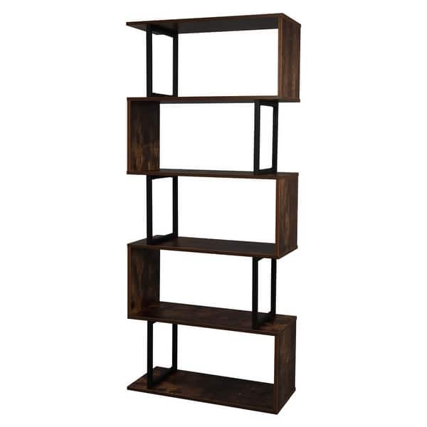 5-Tier Industrial Metal Frame Bookcase Storage Shelf - Bed Bath ...