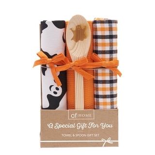 Hey Boo Halloween Kitchen Dishtowels & Spoon Gift Bundle Set of 4 - Bed ...