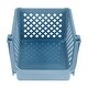 Blue Plastic Stackable Storage Bins Pantry Closet Organizer 4 Pieces ...