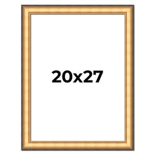 20x27 Frame Gold Plein Aire Solid Wood Picture Frame Width 2 Inches ...