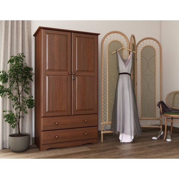 100% Solid Wood Cosmo 4-Door Wardrobe with Solid Wood or Mirrored Doors ...